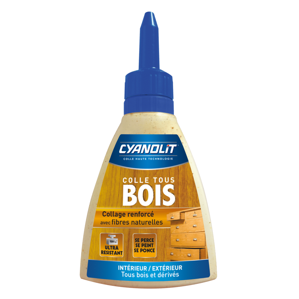 Colle à bois extraforte : colle vinylique transparente, séchage progressif