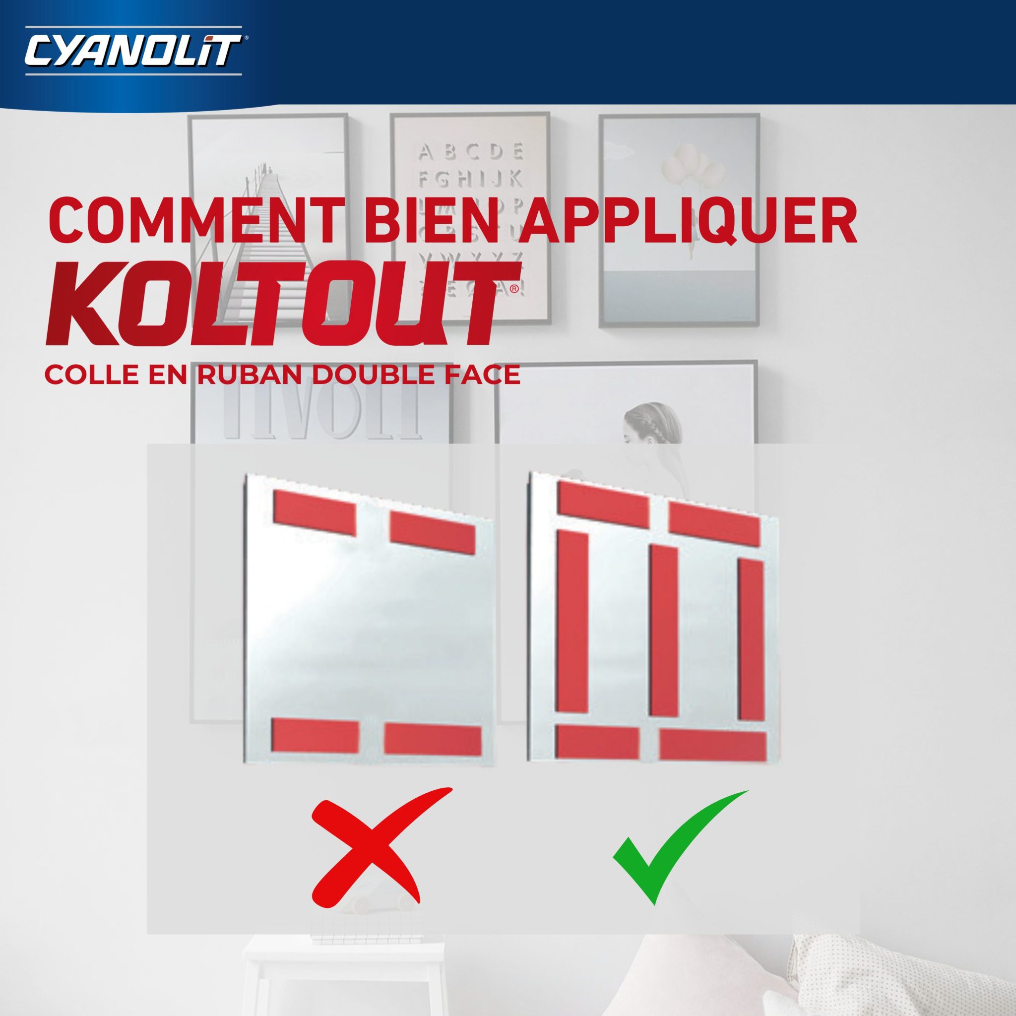 Ruban colle double-face Koltout : scotch ultra puissant | Cyanolit