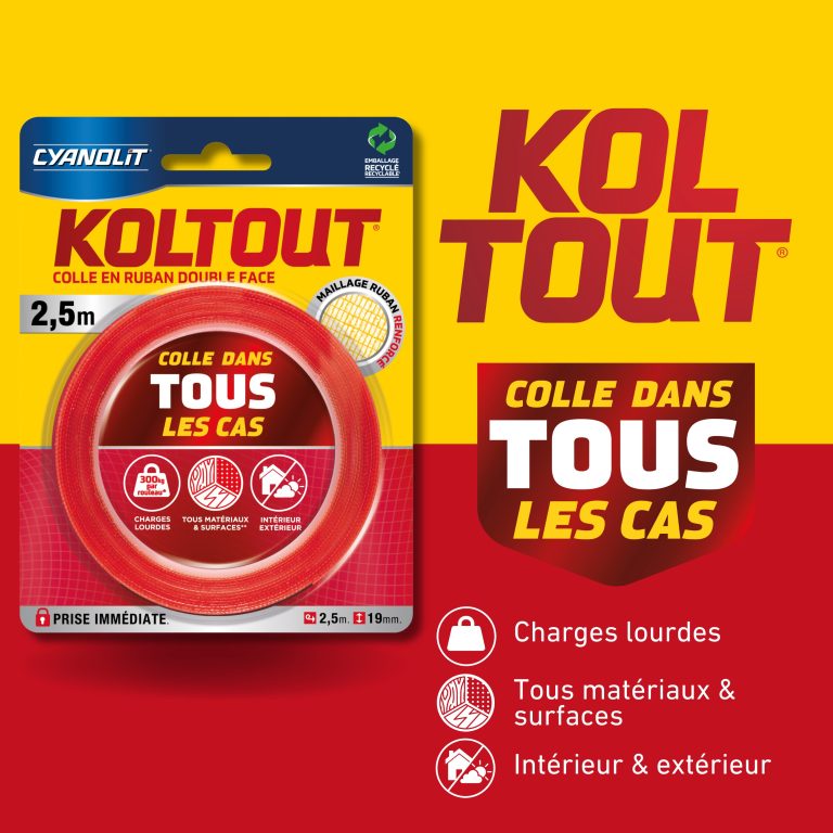 Ruban colle double-face Koltout : scotch ultra puissant | Cyanolit